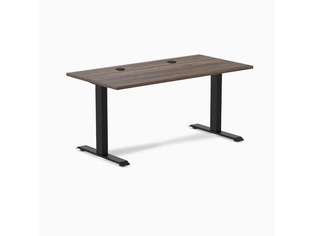 Click here for Desky Zero Scalloped Laminate Office Desk - Jarrah... prices