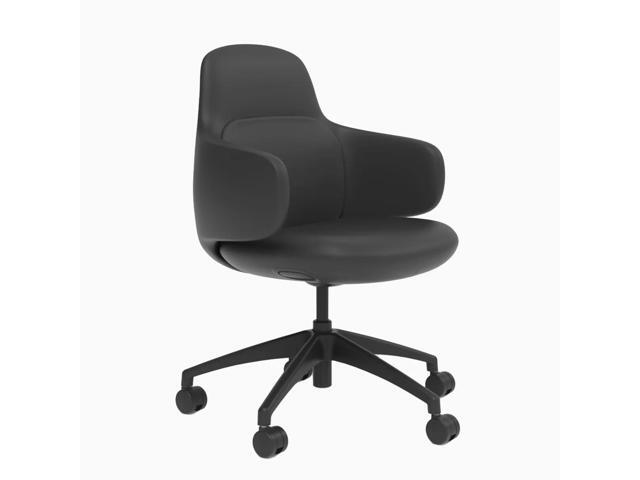Click here for Desky Arco Office Chair - Black Microfiber Leather prices