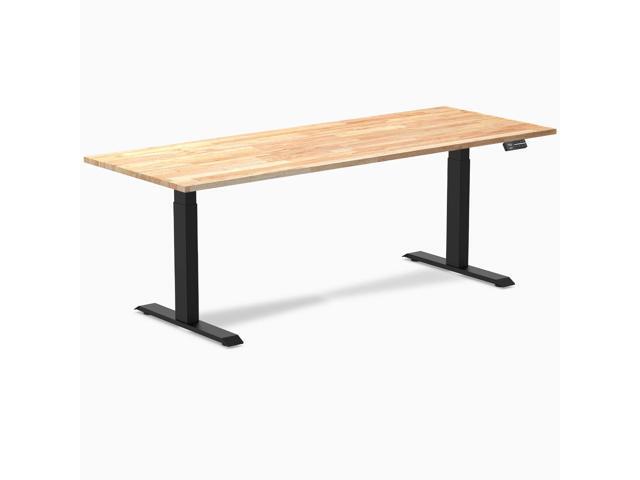 Click here for Desky Dual Rubberwood Sit Stand Desk - Natural Tim... prices