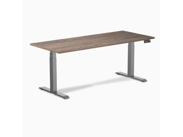 Click here for Desky Dual Laminate Sit Stand Desk - Natural Walnu... prices