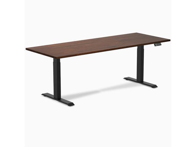 Click here for Desky Dual Rubberwood Sit Stand Desk - Red Walnut... prices