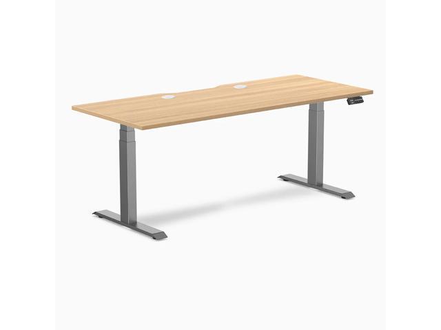 Click here for Desky Dual Scalloped Laminate Sit Stand Desk - Sub... prices
