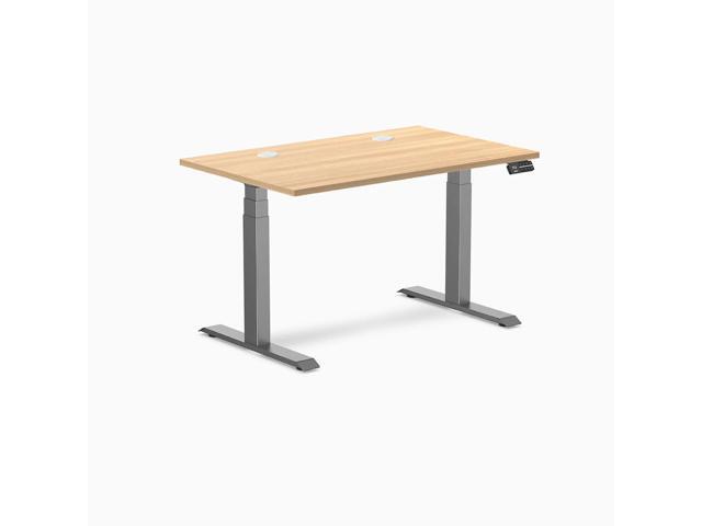 Click here for Desky Dual Laminate Sit Stand Desk - Sublime Teak... prices
