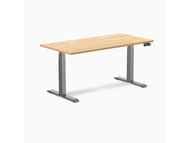 Click here for Desky Dual Laminate Sit Stand Desk - Sublime Teak... prices