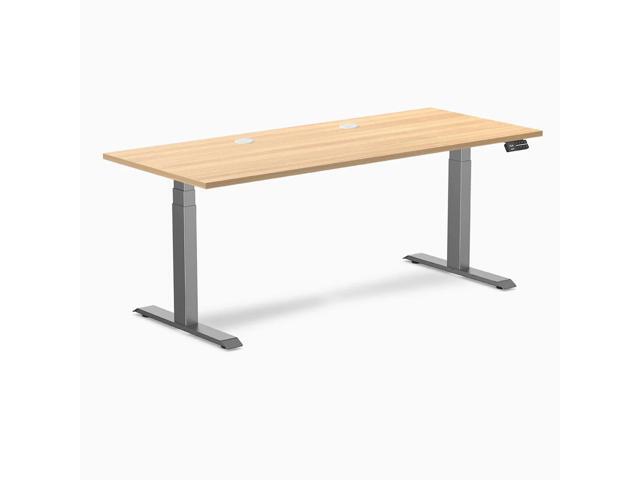 Click here for Desky Dual Laminate Sit Stand Desk - Sublime Teak... prices