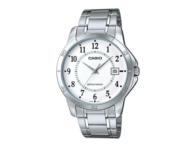 Click here for Casio Mens Silver Watch with White Dial - MTP-V004... prices