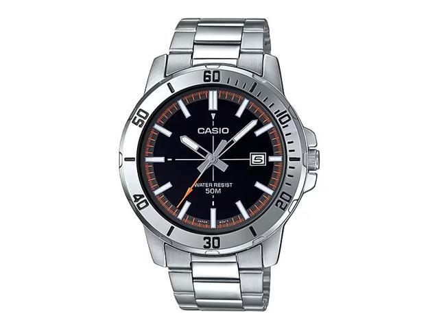 Click here for Casio Mens Silver Watch with Black Dial - MTP-VD01... prices