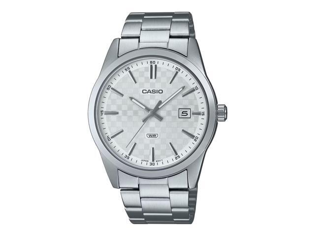 Click here for Casio Mens Silver Stainless Steel Watch with Textu... prices