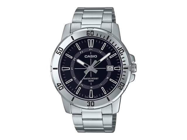 Click here for Casio Mens Silver Analog Watch with Black Dial and... prices