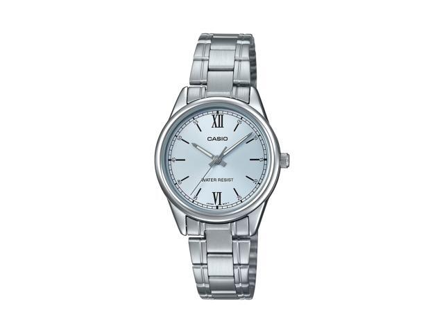 Click here for Casio Womens Silver Analog Watch with Blue Dial -... prices