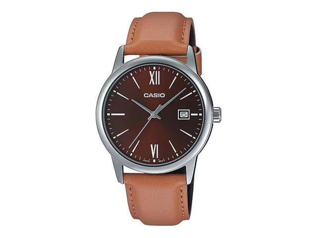 Click here for Casio Mens Brown Dial Leather Strap Watch - MTP-V0... prices