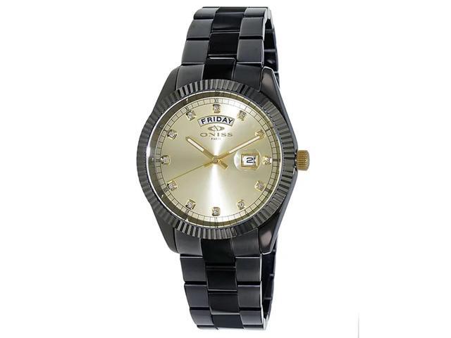 Click here for Oniss Mens Admiral Gold Dial Watch - ON3881-IPBG prices