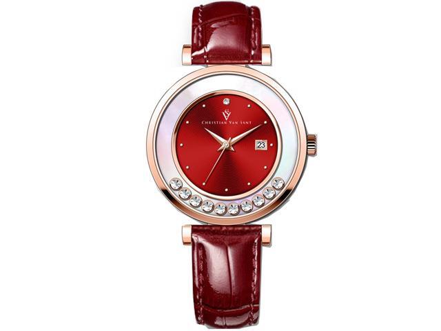 Click here for Christian Van Sant Womens Bria Red Dial Watch - CV... prices