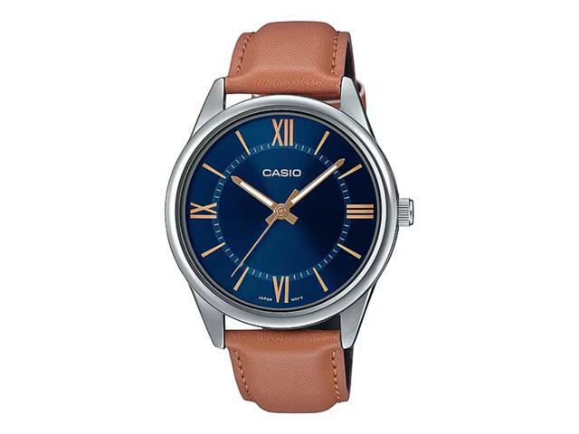 Click here for Casio Mens Brown Leather Watch with Blue Dial - MT... prices