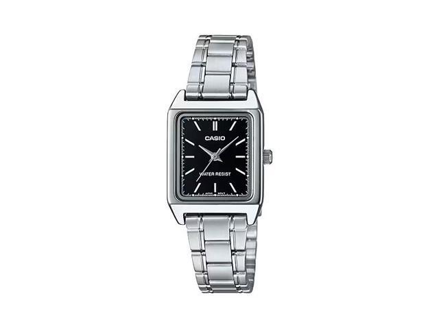 Click here for Casio Womens Silver Watch with Black Dial - LTP-V0... prices