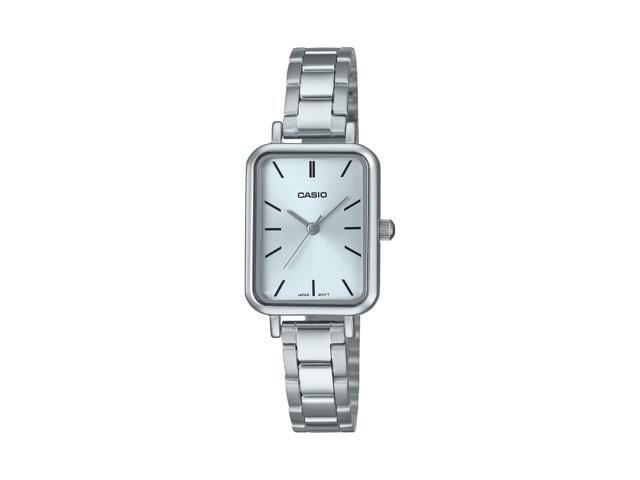 Click here for Casio Womens Silver Watch with Light Blue Dial - L... prices