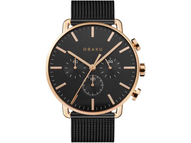 Click here for Obaku Mens Havn Black Dial Watch - V232GCVBMB prices