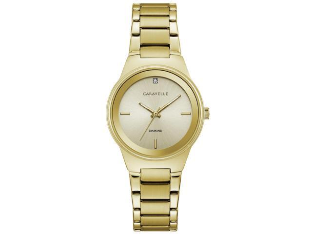 Click here for Caravelle Womens Modern Beige Dial Watch - 44P101 prices