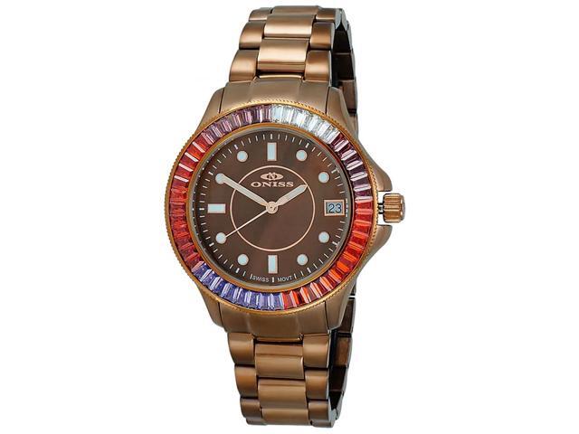 Click here for Oniss Womens Crown II Brown Dial Watch - ON7324-60... prices
