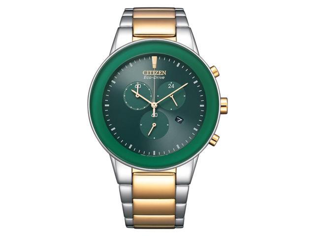 Click here for Citizen Mens Eco-Drive Green Dial Watch - AT2244-8... prices