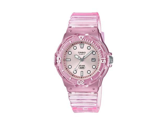 Click here for Casio Womens Transparent Pink Water-Resistant Watc... prices