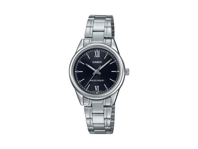 Click here for Casio Womens Silver-Tone Analog Watch with Black D... prices