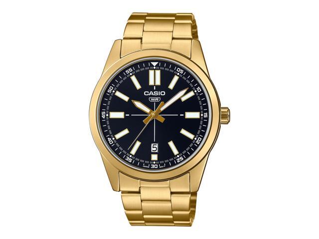 Click here for Casio Mens Gold-Tone Stainless Steel Black Dial An... prices