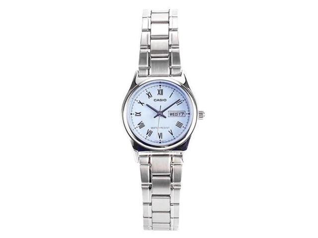 Click here for Casio Womens Blue Dial Day Date Watch with Silver... prices