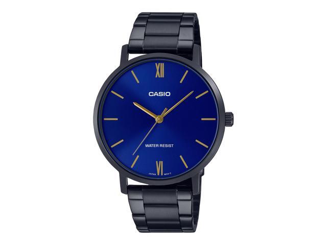 Click here for Casio Mens Black Stainless Steel Watch with Blue D... prices