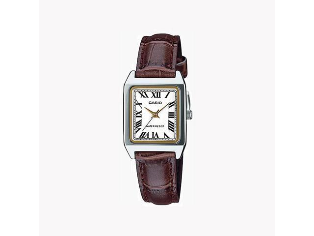 Click here for Casio Womens Brown Analog Watch with White Dial -... prices