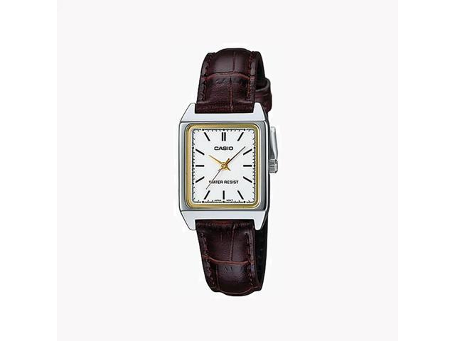 Click here for Casio Womens Brown Analog Watch with White Dial -... prices