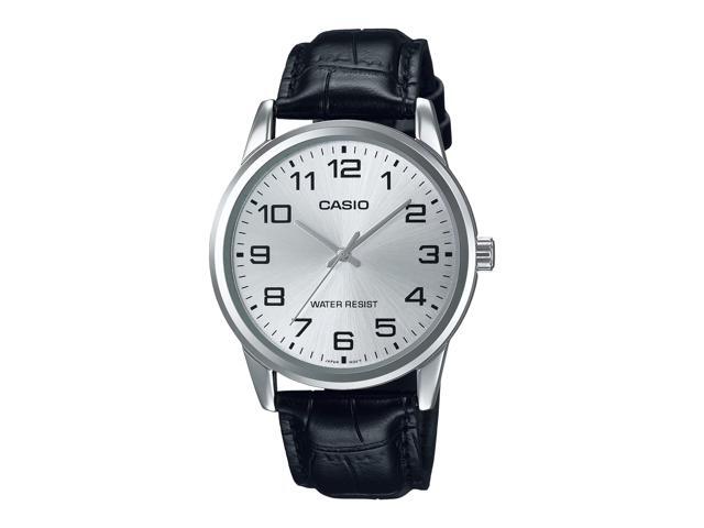 Click here for Casio Mens Silver Dial Analog Watch with Black Lea... prices