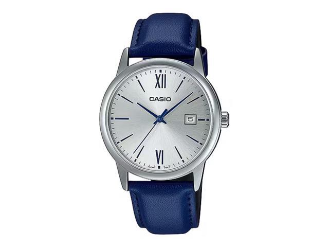 Click here for Casio Mens Silver Dial Analog Watch with Blue Leat... prices