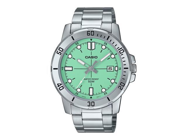 Click here for Casio Mens Green Dial Analog Watch with Stainless... prices