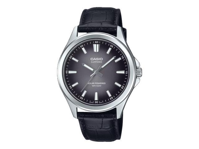 Click here for Casio Mens Black Dial Leather Strap Watch - MTS-10... prices