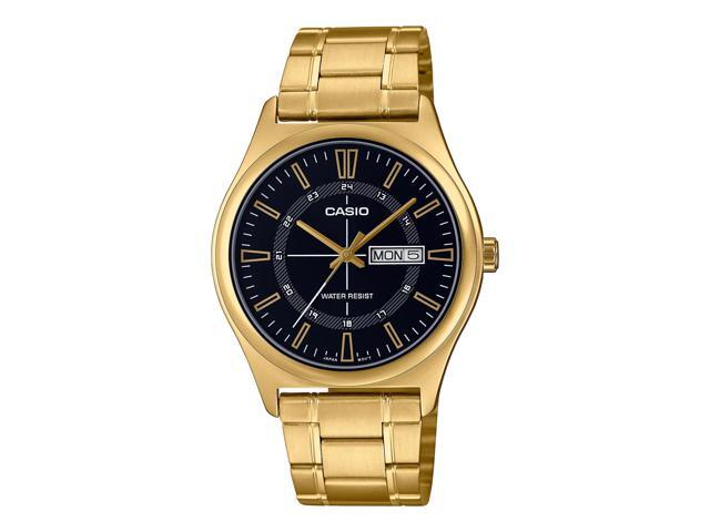 Click here for Casio Mens Gold-Tone Stainless Steel Black Dial An... prices