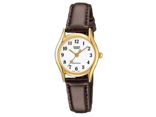 Click here for Casio Womens Gold Tone Analog Watch with Brown Lea... prices