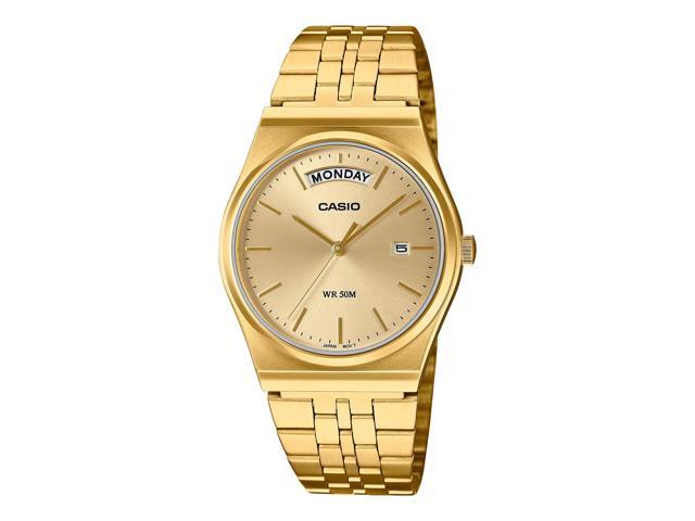Click here for Casio Mens Gold-Tone Stainless Steel Watch Champag... prices