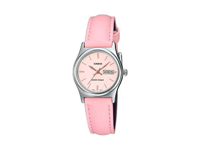 Click here for Casio Womens Pink Leather Strap Watch Pink Dial -... prices
