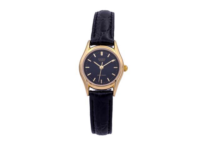 Click here for Casio Womens Black Leather Strap Analog Watch with... prices