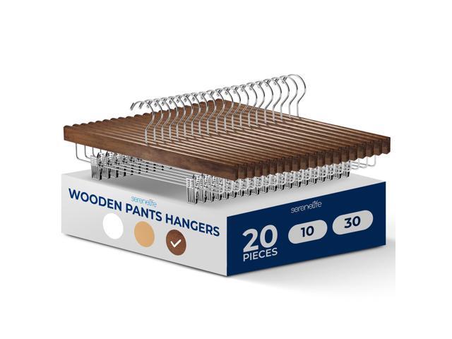 Click here for SereneLife 20 Pack Wooden Pants Hangers with Clips... prices