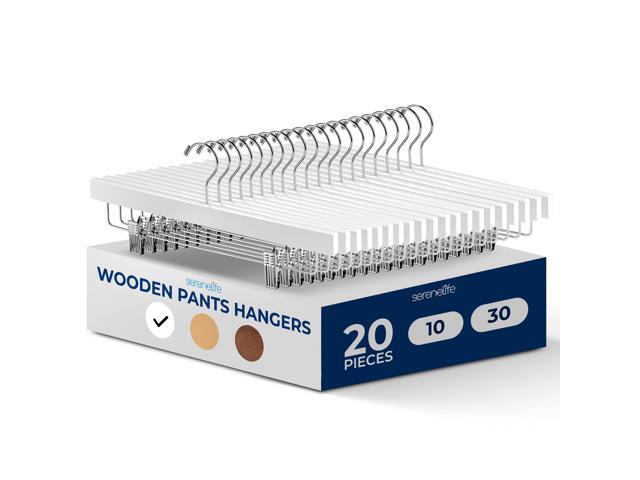 Click here for SereneLife 20 Pack Wooden Pants Hangers with Clips... prices