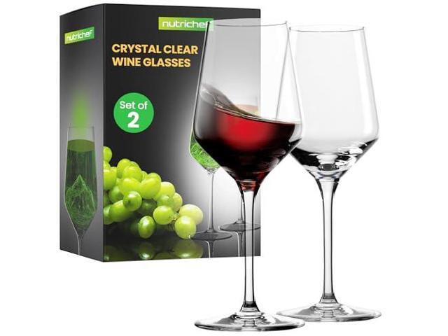 Click here for NutriChef Crystal Wine Glasses - 2 Elegant Tall Re... prices
