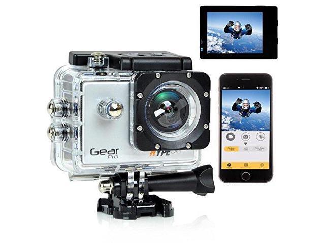 Pyle Gear Pro Sports Action 4K Camera Ultra Hd Wi-Fi Silver - Action Camera for Adventure and Travel - Grey