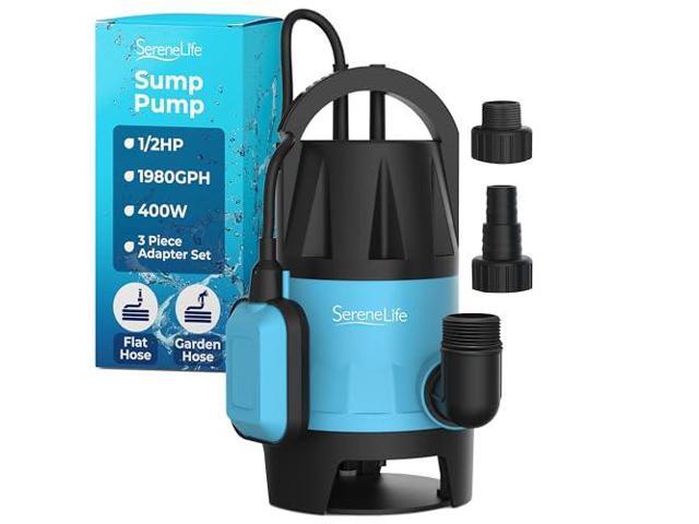 Click here for SereneLife 1/2HP Sump Pump Submersible  1980GPH Wa... prices