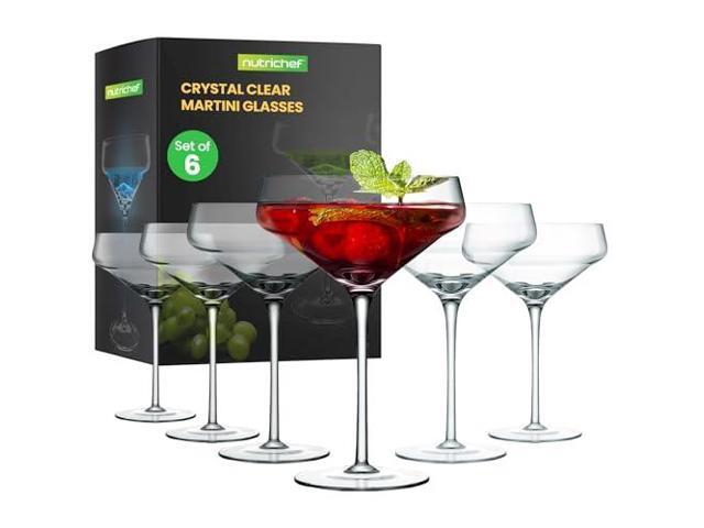 Click here for NutriChef 4 Piece Crystal Martini Glasses  10 Oz C... prices