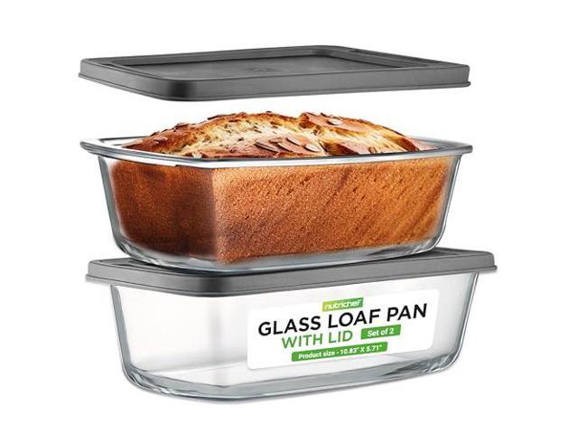 Click here for NutriChef 4 Piece Glass Loaf Pan Set with Lids - S... prices