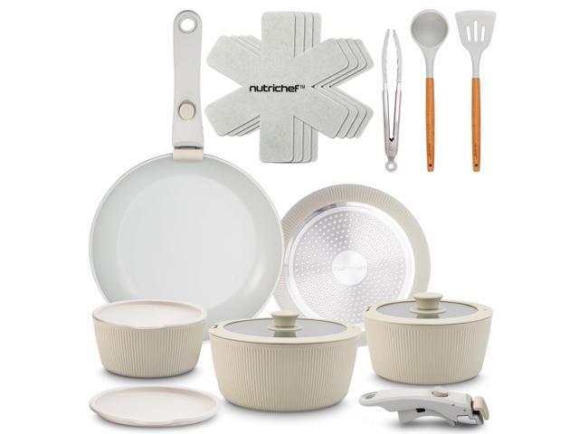 Click here for NutriChef 18-Piece Ceramic Cookware Set with Detac... prices