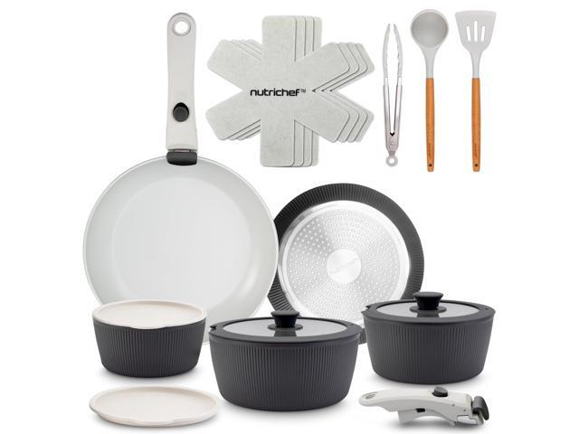 Click here for NutriChef 18-Piece Ceramic Cookware Set with Detac... prices