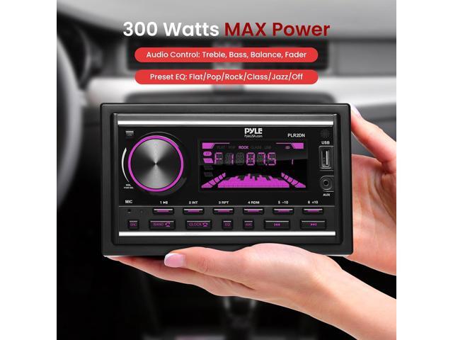 Pyle Double Din Bluetooth MP3 Stereo Receiver with Usb  Aux  Am/Fm Radio  300W - Black